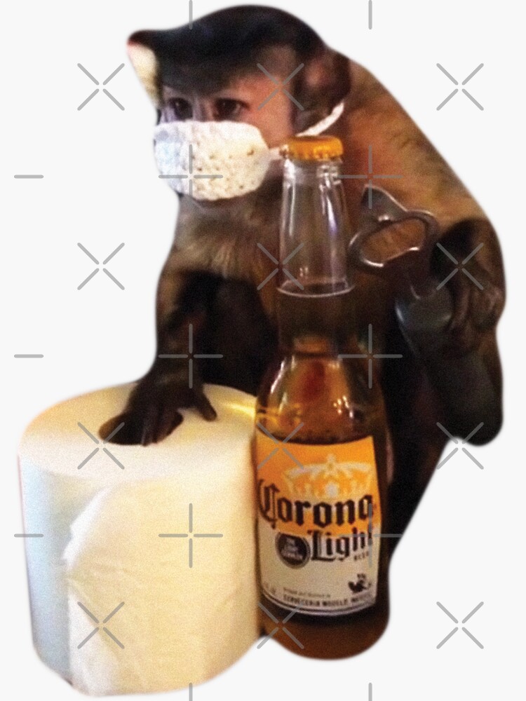 "corona monkey crisis" Sticker for Sale by po-xter | Redbubble