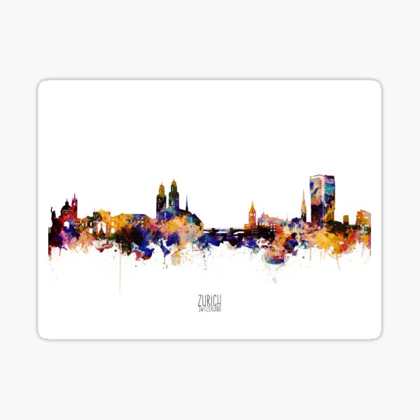 "zurich skyline" Sticker for Sale by BekimART2 | Redbubble