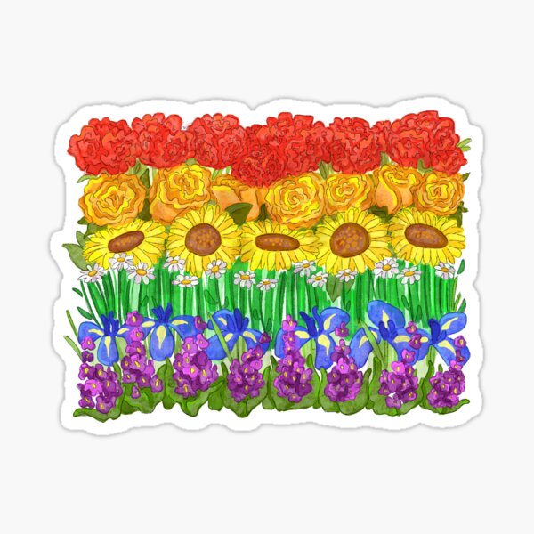 "LGBTQ+ Flower Pride Flag" Sticker for Sale by RainbowTomato | Redbubble