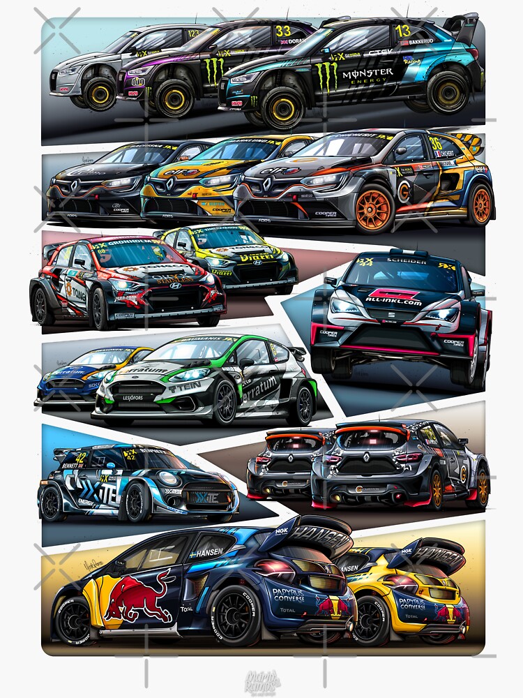 "FIA World Rallycross 2019 - Digital drawing" Sticker by marioramosart ...