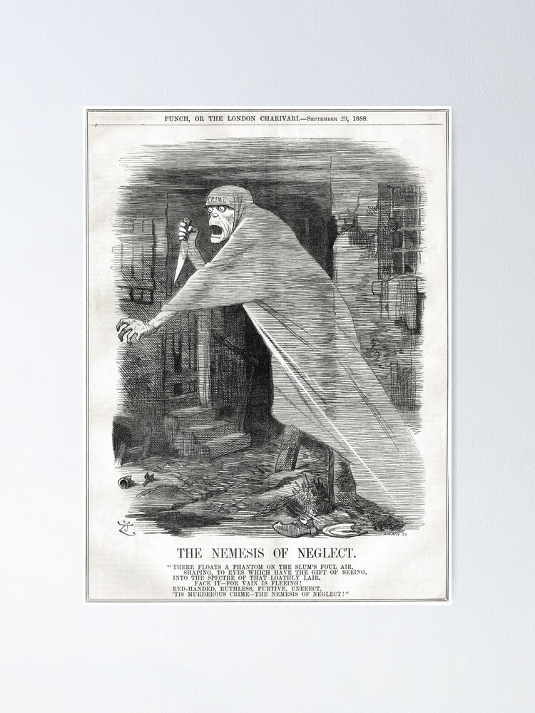 "Jack the Ripper Punch Cartoon Nemesis of Neglect 1888" Poster by ...