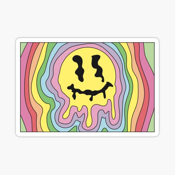 "Psychedelic Smiley" Sticker for Sale by rachie10 | Redbubble
