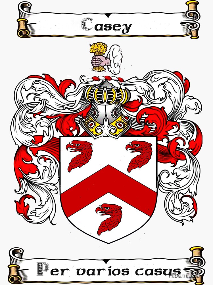 "Casey Family Crest and Motto" Sticker for Sale by Hibernia29 | Redbubble