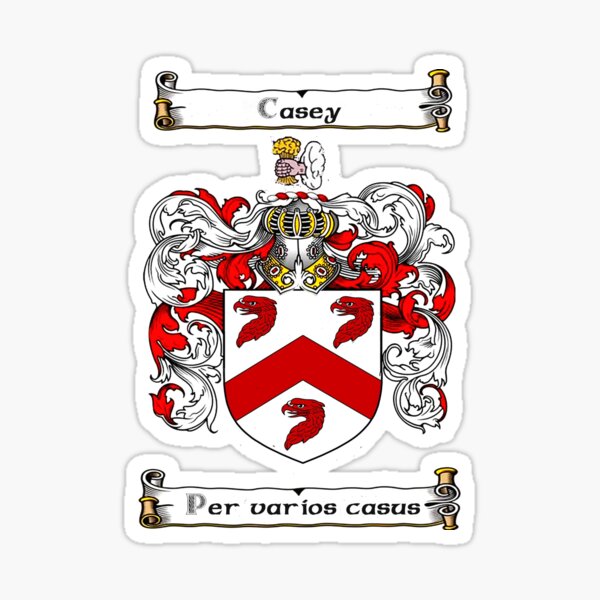 "Casey Family Crest and Motto" Sticker for Sale by Hibernia29 | Redbubble