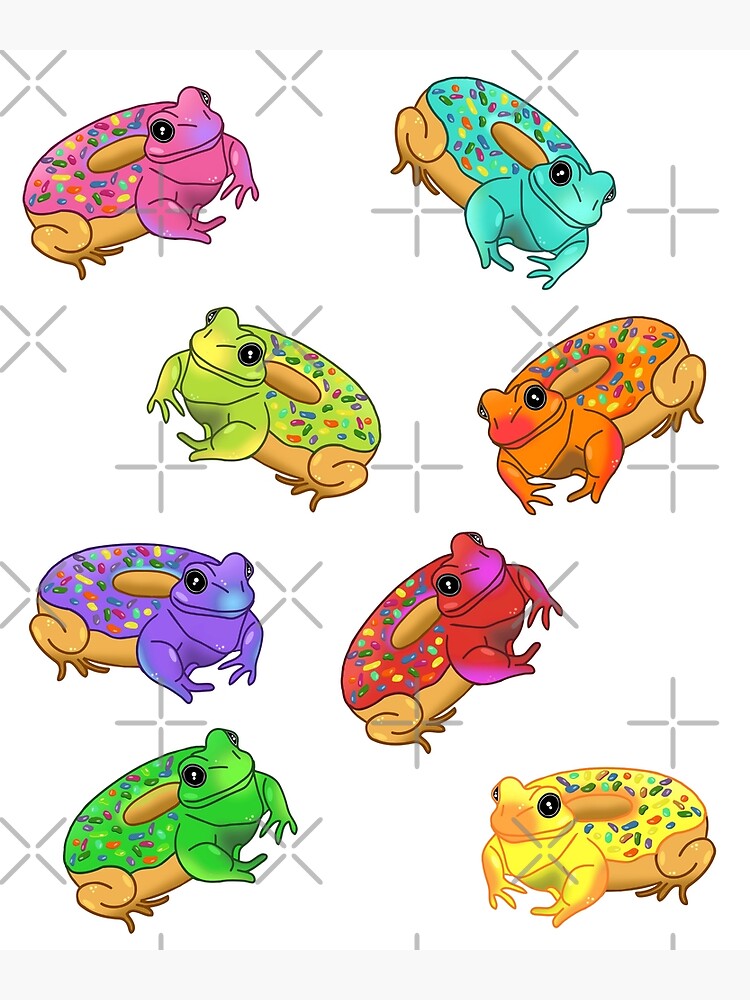 Donut Frog Doodle Pattern Premium Matte Vertical Poster sold by Blinking Lesya | SKU 42082331 ...