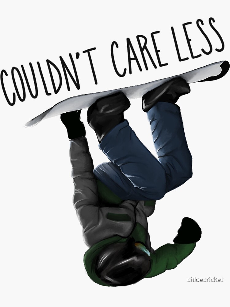 "Couldn't Care Less" Sticker by chloecricket | Redbubble