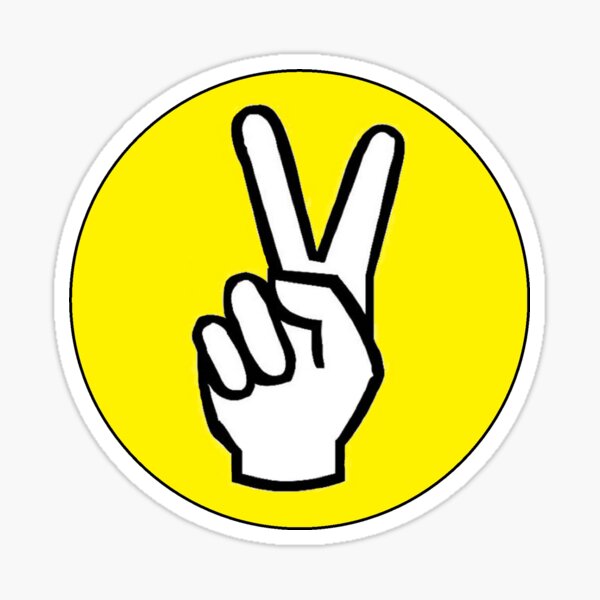"Peace hand sign" Sticker by Dang-Hippie | Redbubble