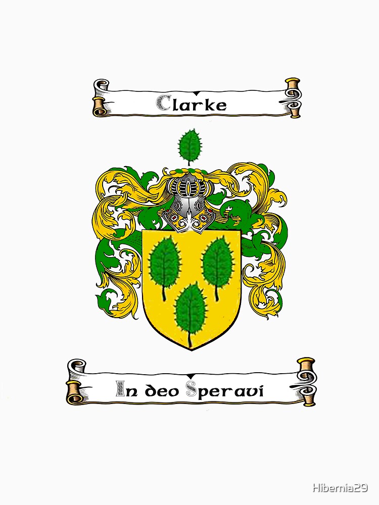 "Clarke Family Crest and Motto" T-shirt by Hibernia29 | Redbubble