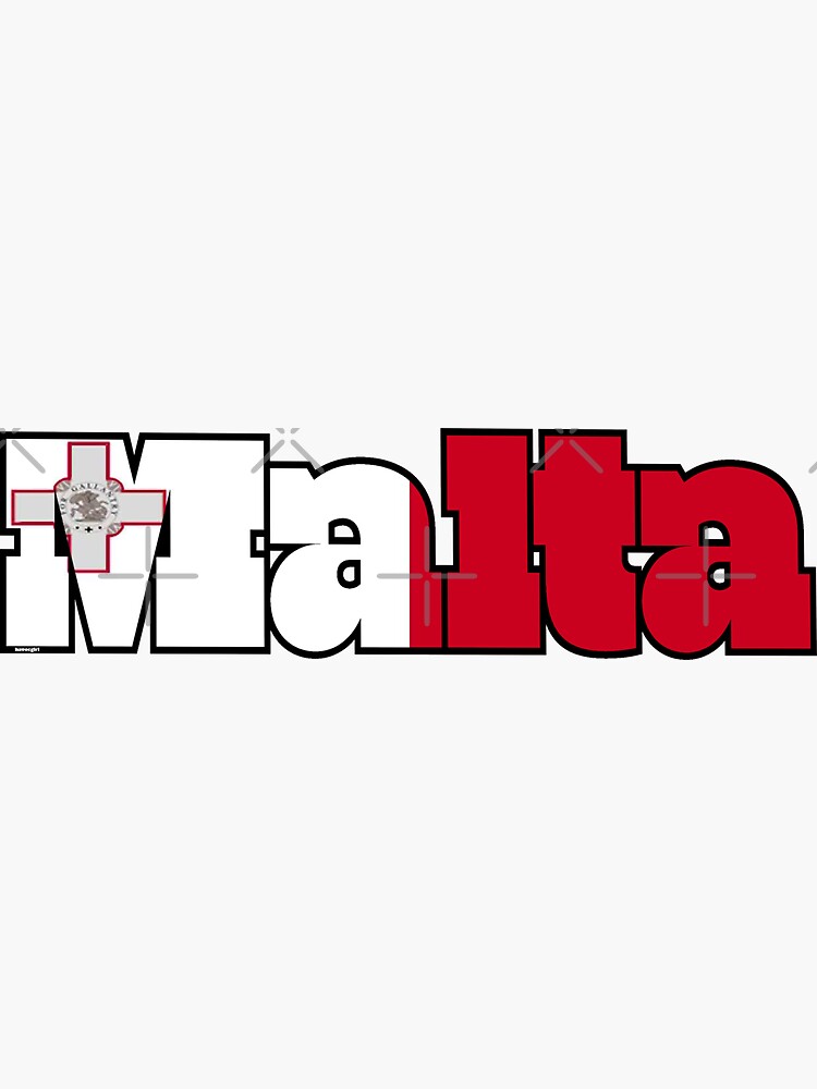 "Malta Font with Maltese Flag" Sticker for Sale by Havocgirl | Redbubble