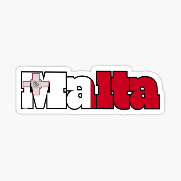 "Malta Font with Maltese Flag" Sticker for Sale by Havocgirl | Redbubble