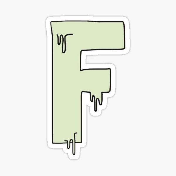 "light forest green drip f" Sticker by bk624 | Redbubble