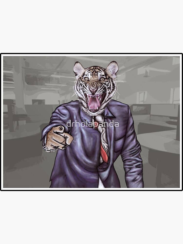 "Tiger Boss" Sticker by drholapanda | Redbubble