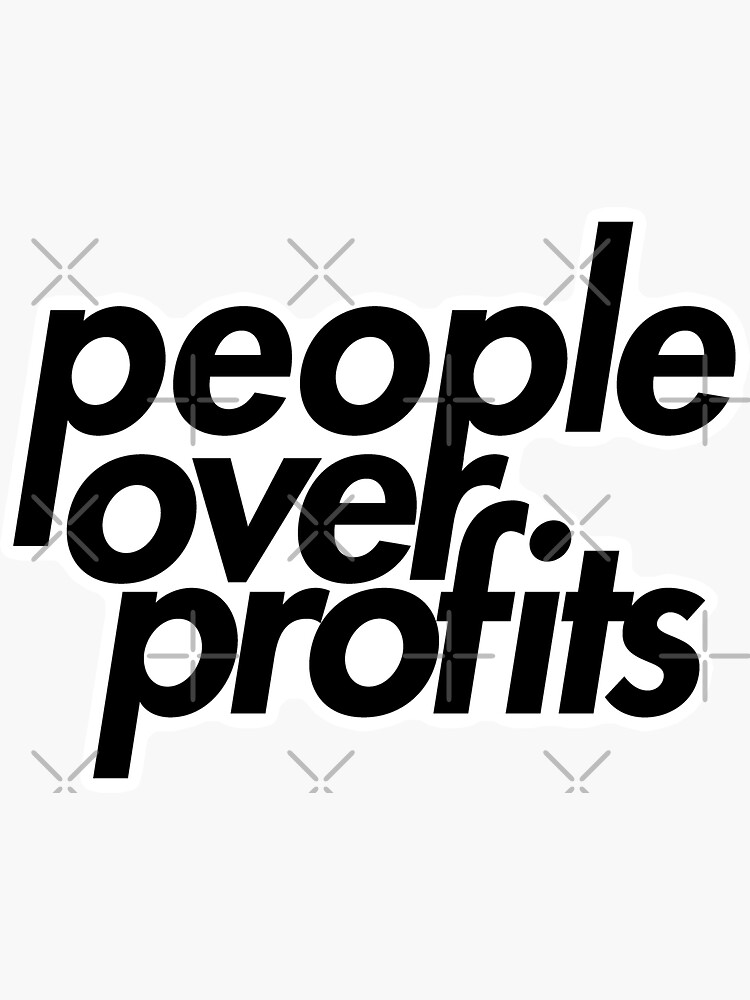 "People Over Profits" Sticker for Sale by KulakPosting | Redbubble