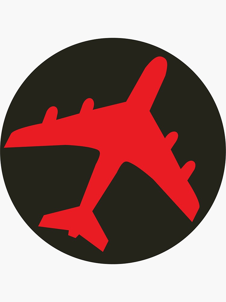 "Red and Black Airplane" Sticker for Sale by RunTown | Redbubble