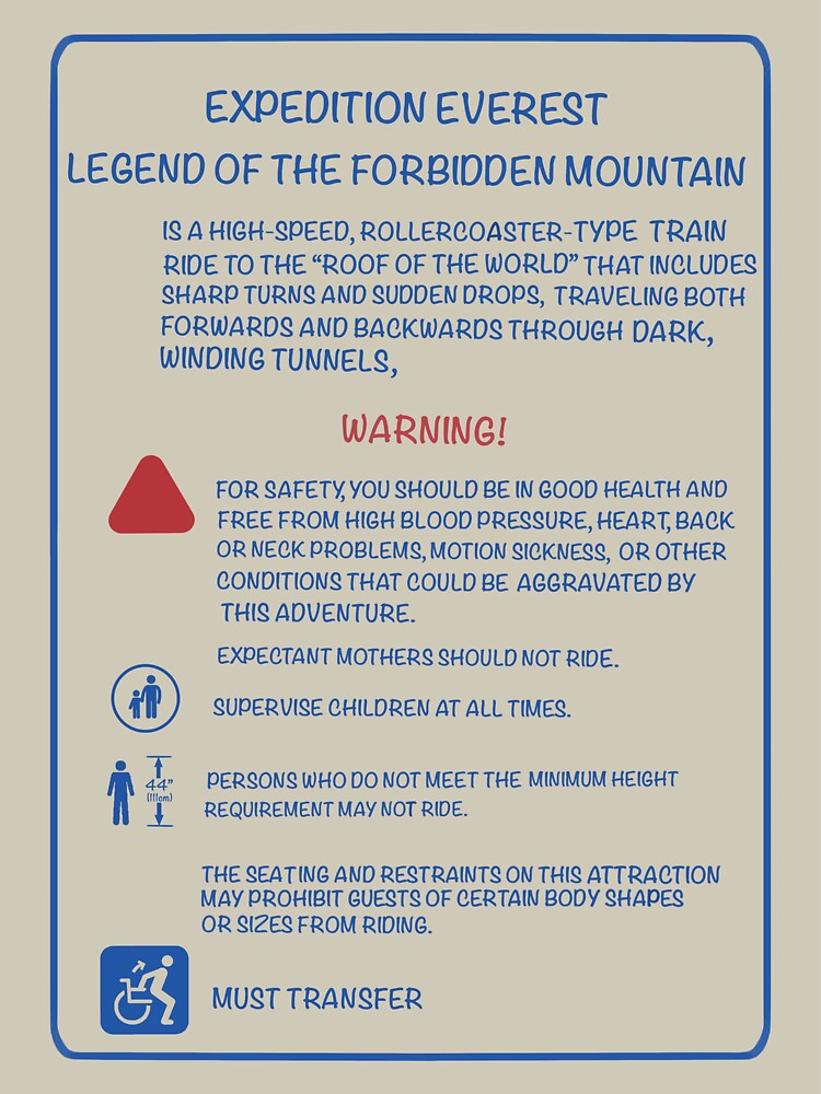 "Expedition Everest safety sign" Sticker by disneyfan83 | Redbubble