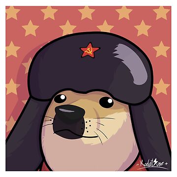 "Communist Doggo" Sticker by Kodatzune | Redbubble
