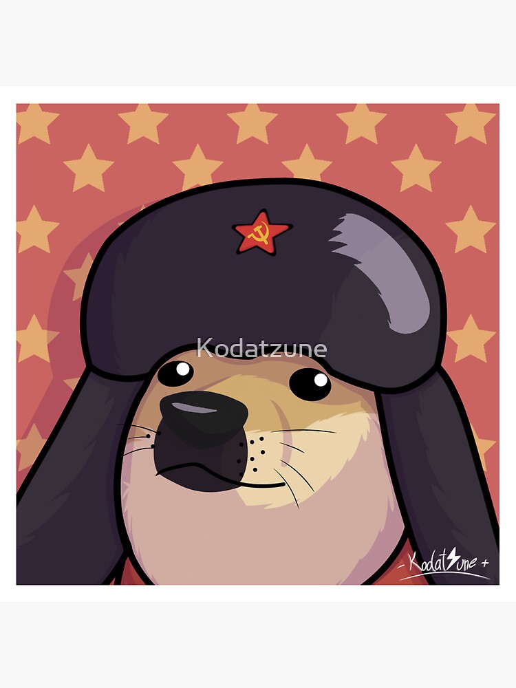 "Communist Doggo" Sticker by Kodatzune | Redbubble