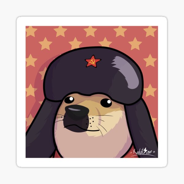 "Communist Doggo" Sticker by Kodatzune | Redbubble