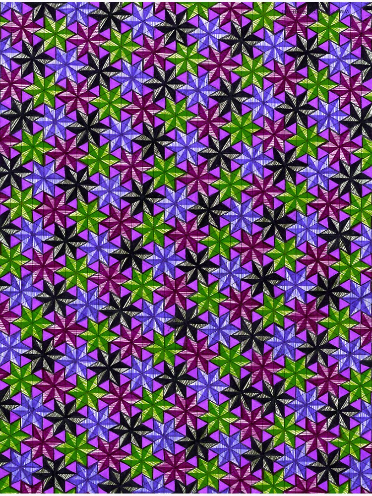 "Psychedelic Star Pattern: Purple and Green " Sticker for Sale by ...