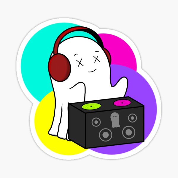 "DJ Boo: the Ghost DJ" Sticker by baileyperkins | Redbubble