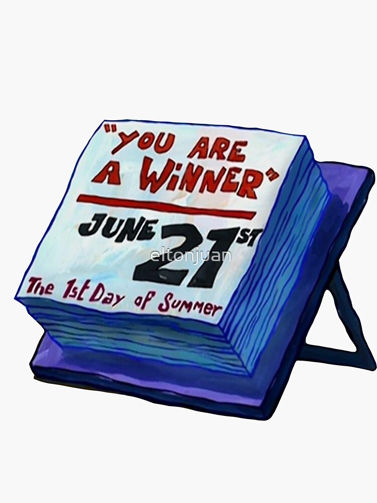 Spongebob Calendar Sticker For Sale By Eltonjuan Redbubble