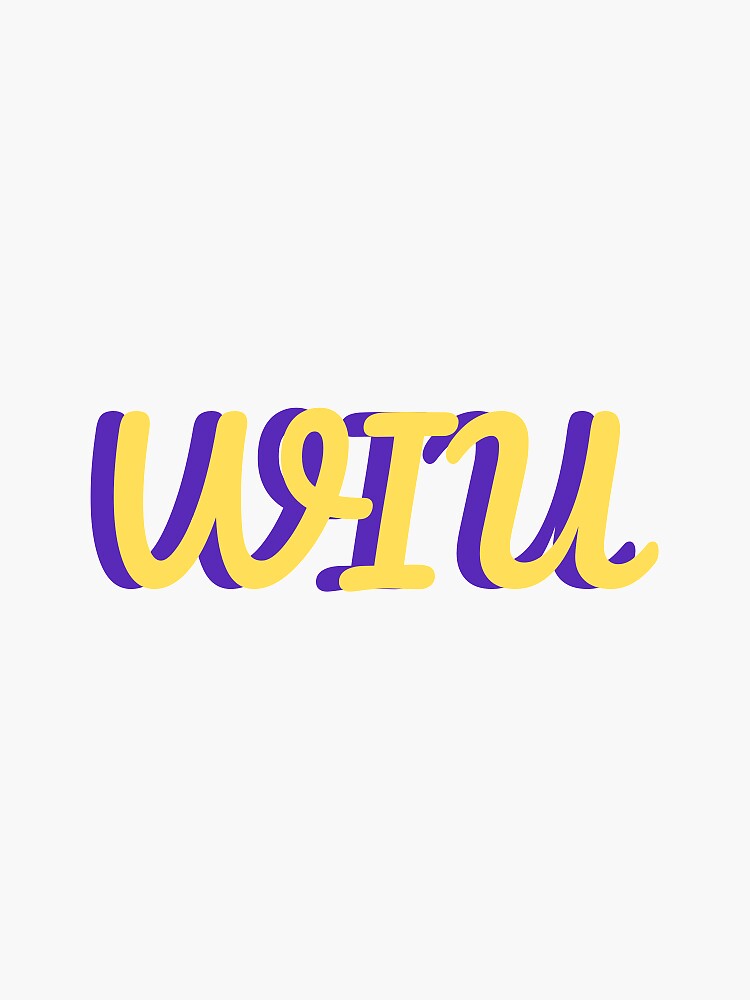 "WIU cursive" Sticker for Sale by arisovsic19 | Redbubble