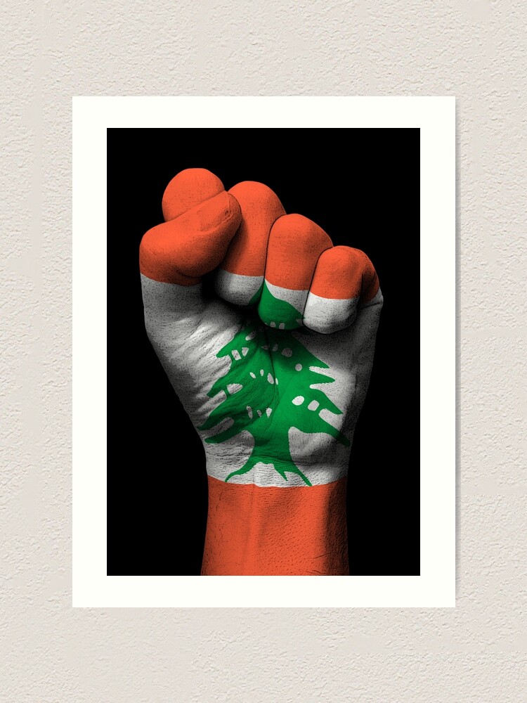 "Flag of Lebanon on a Raised Clenched Fist " Art Print by JeffBartels ...