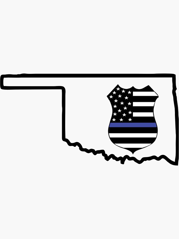"Oklahoma Blue Line Badge" Sticker for Sale by Aikido10 | Redbubble