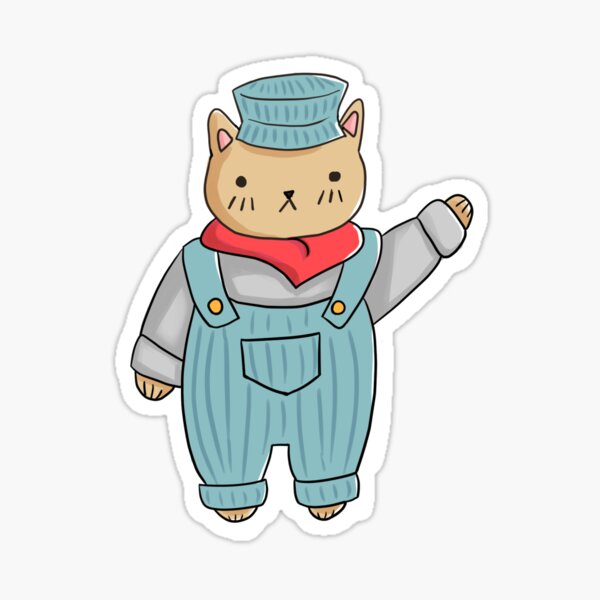 "Conductor Cat" Sticker for Sale by Pastel-Kitty | Redbubble