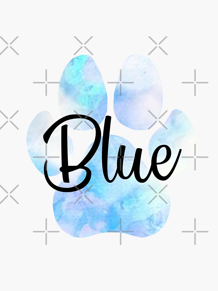 "Blue Paw Print" Sticker by MillerDesigns | Redbubble