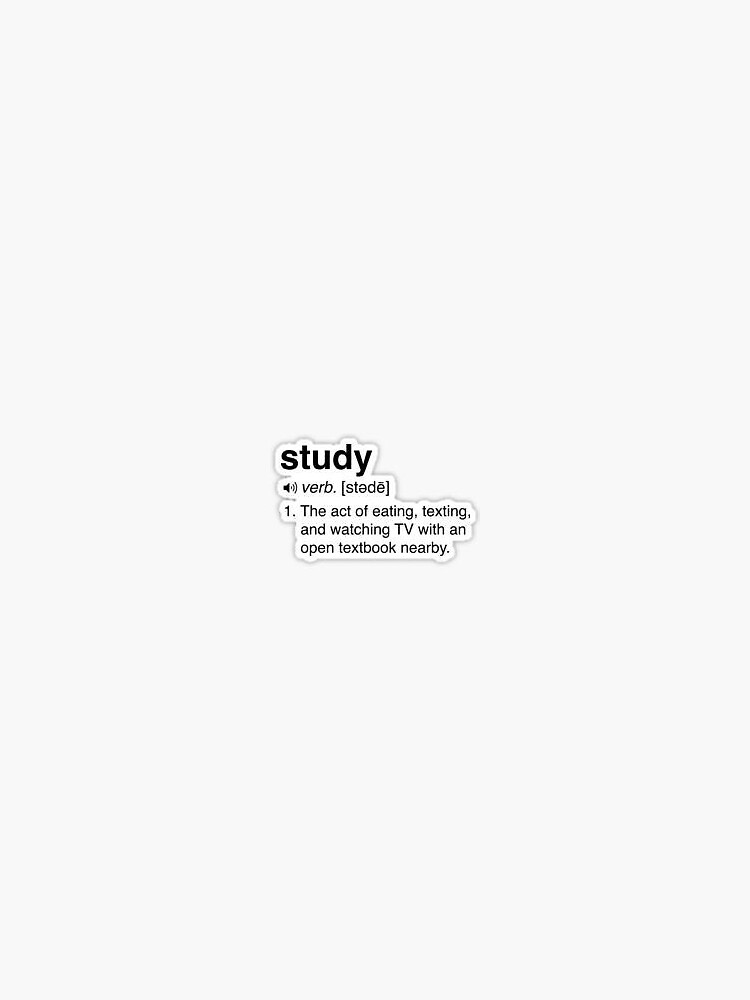 "study sticker" Sticker by madelynhester | Redbubble