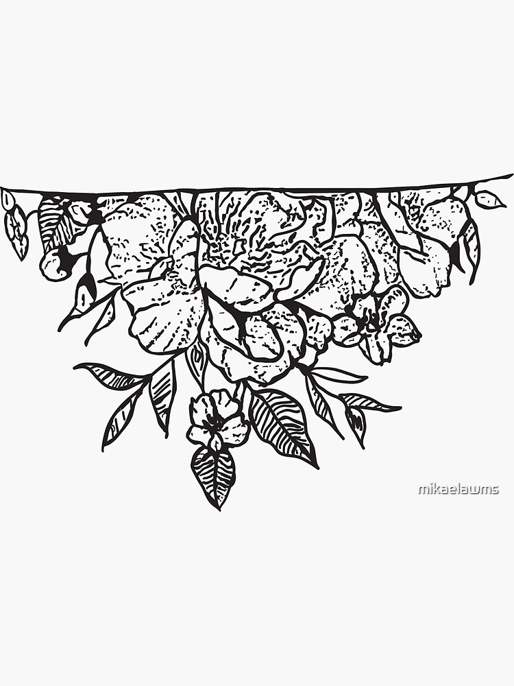 "Flower Outline" Sticker by mikaelawms | Redbubble