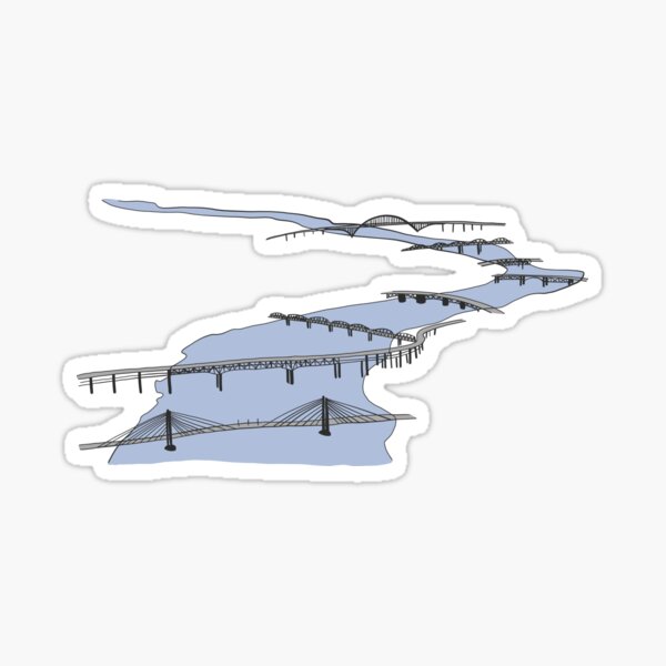 "portland willamette river + bridges" Sticker for Sale by elenawooo ...