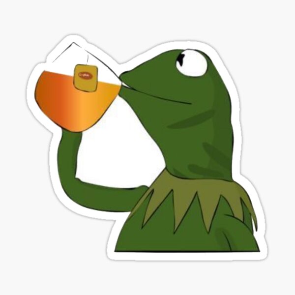 "Kermit the frog meme *sips tea*" Sticker for Sale by zoevisions ...