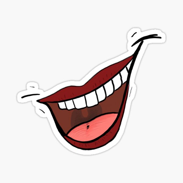 "Big Grin with Lips" Sticker by ALRyder | Redbubble