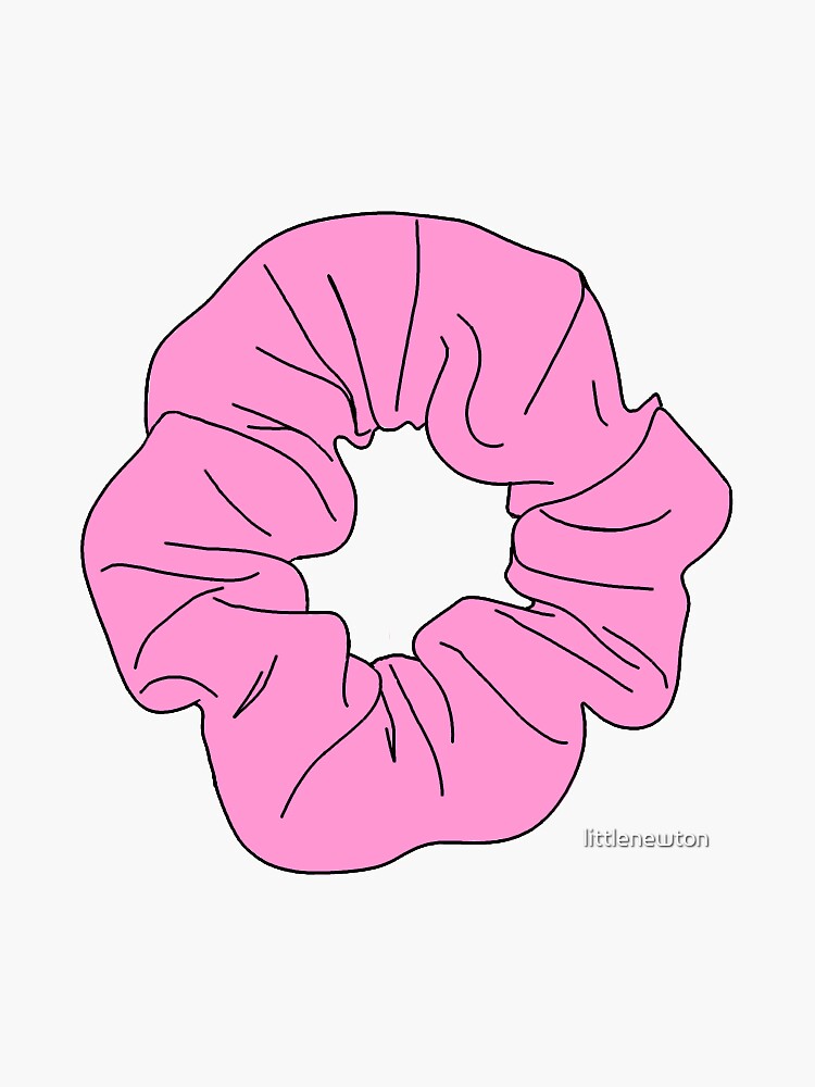 "Cute Pink Scrunchie" Sticker for Sale by littlenewton | Redbubble