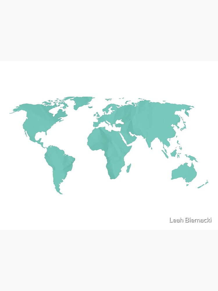 "Simple Teal World map" Poster by adventureliela | Redbubble