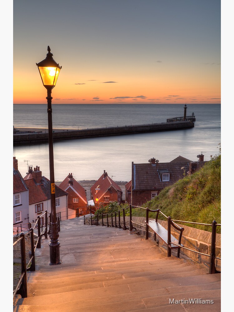 "Whitby Steps - Orange Glow" Art Print for Sale by MartinWilliams ...