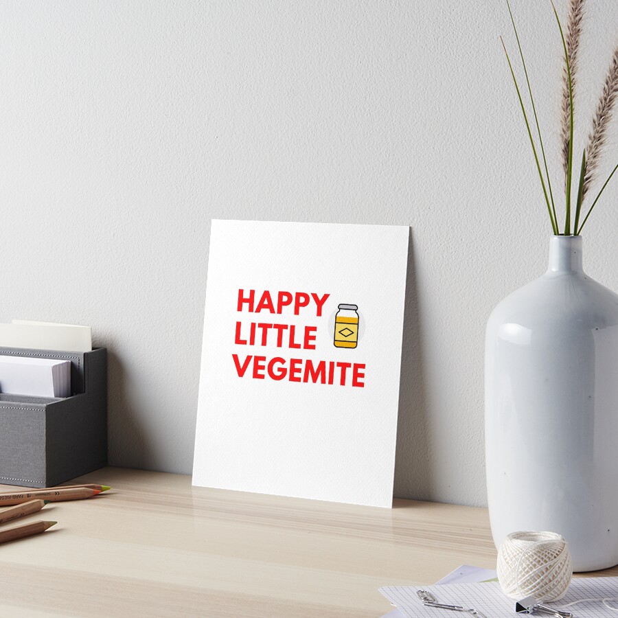 "Vegemite kid-happy little vegemite print" Art Board Print for Sale by ...