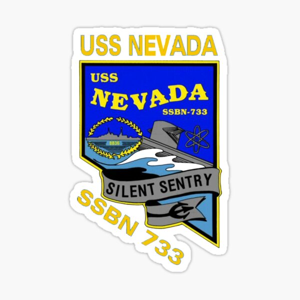 "USS Nevada (SSBN-733) Crest for Dark Colors" Sticker by Spacestuffplus ...