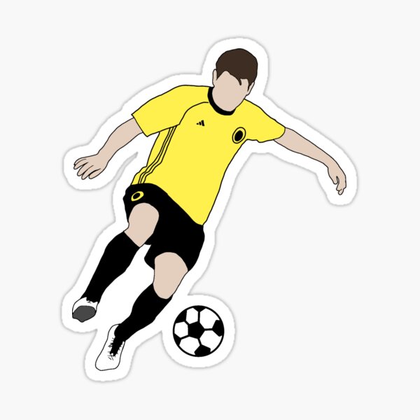 "Yellow Soccer Player" Sticker by malliv | Redbubble