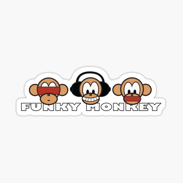 "cartoon style three funky monkey" Sticker for Sale by SFDesignstudio ...