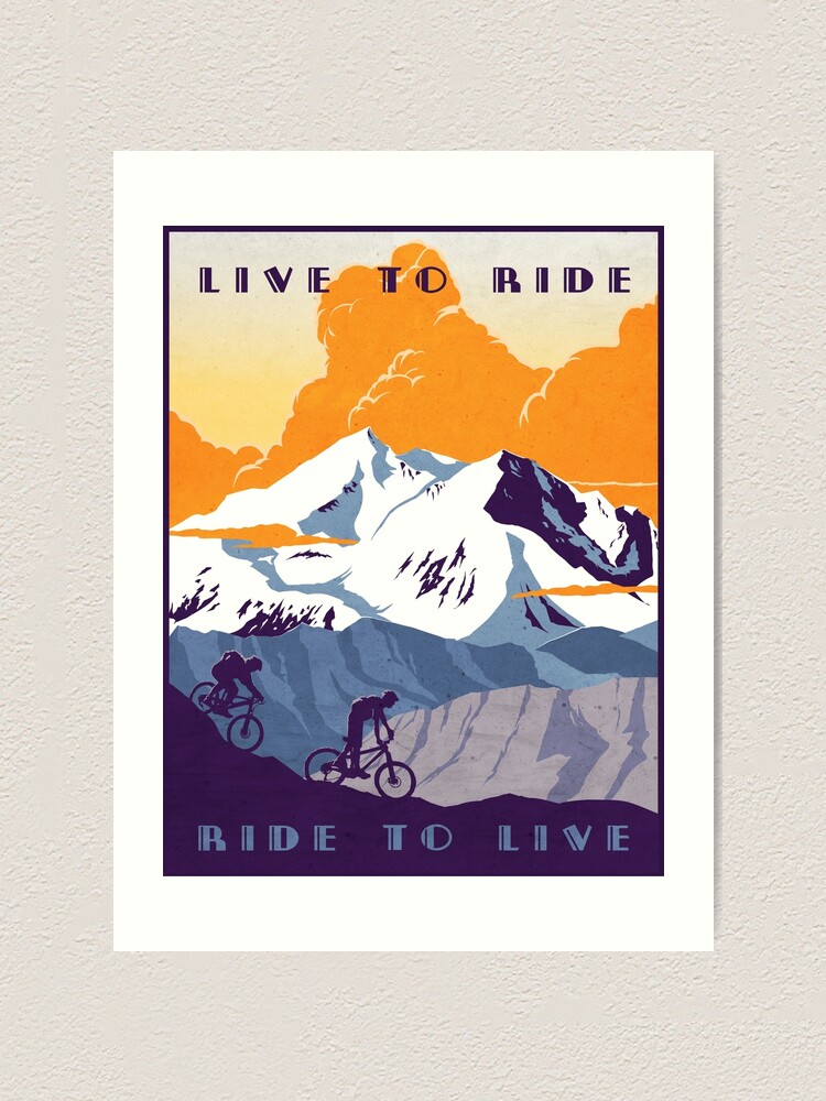 "Live to Ride, Ride to Live retro cycling poster" Art Print for Sale by ...