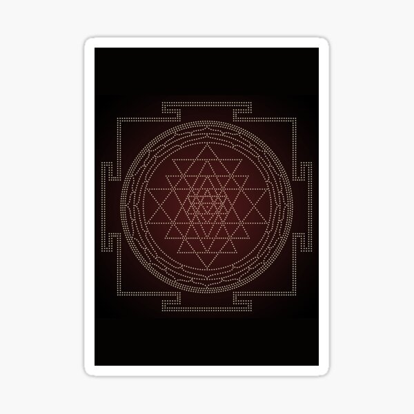 "Huge Sri Chakra Poster - Monochrome" Sticker by lynchmob | Redbubble