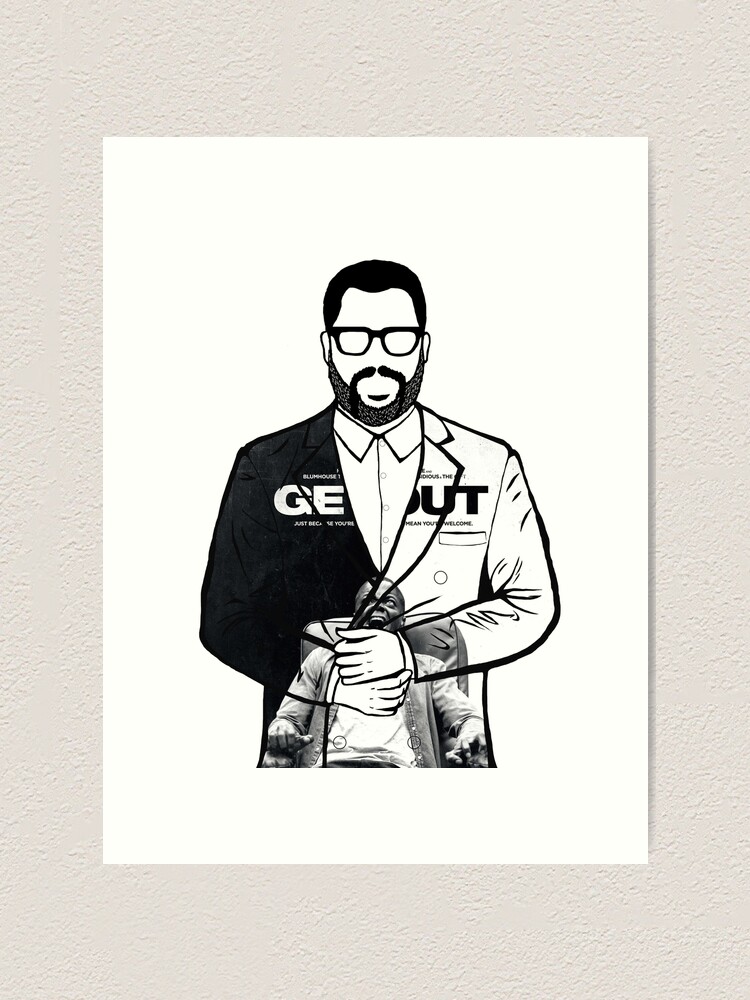 "Jordan Peele Get Out Portrait, Black and White" Art Print for Sale by ...