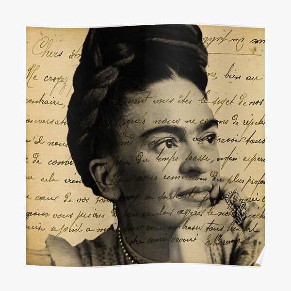 "Frida Kahlo Letters" Poster by Muycote | Redbubble