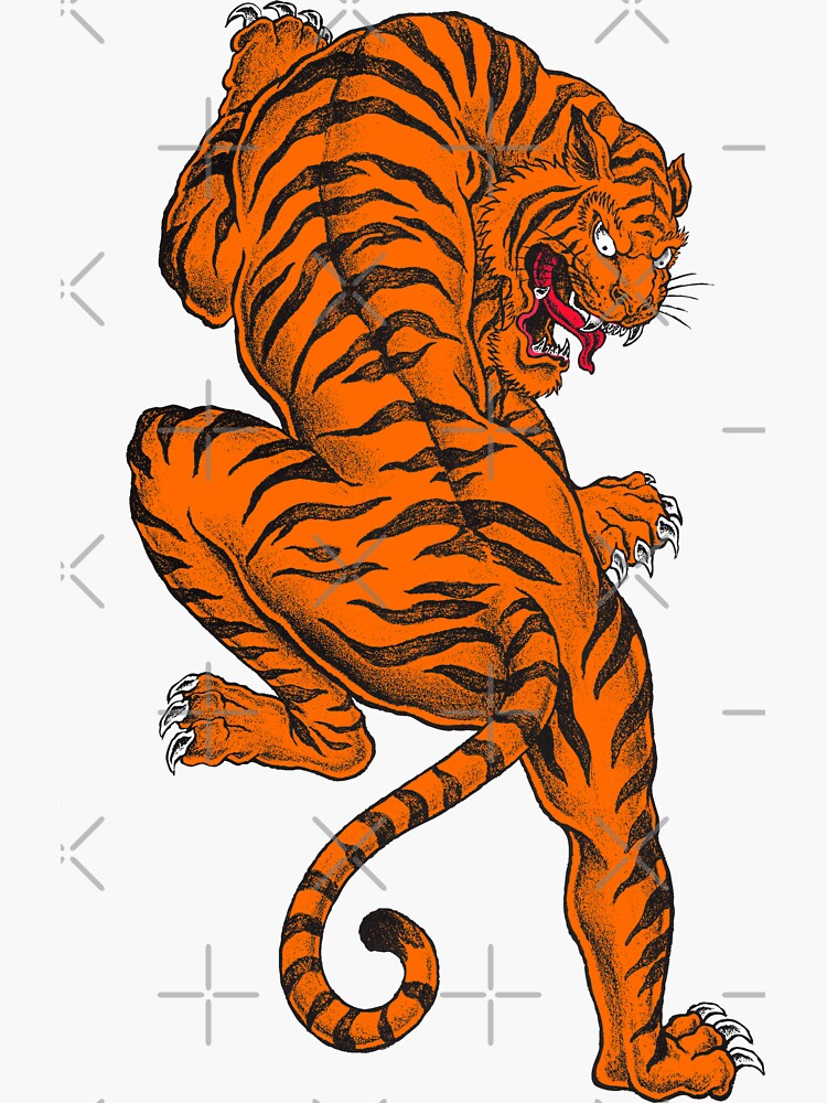 "Tiger Tattoo" Sticker by RiseUpNUpRise | Redbubble