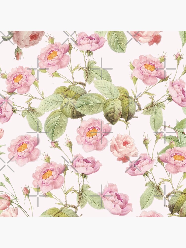 "Old Vintage Roses on Pink Pattern " Throw Pillow for Sale by UtArt ...