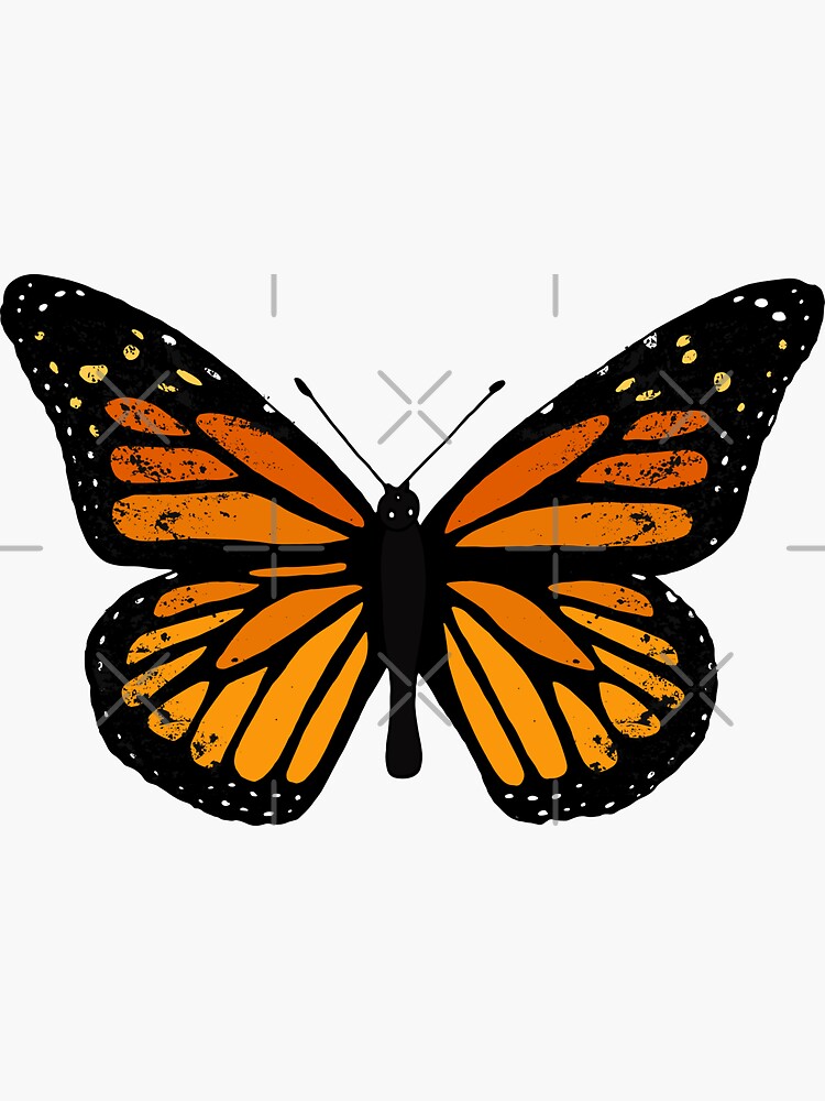 "Vintage Orange Monarch Butterfly" Sticker by HotHibiscus | Redbubble
