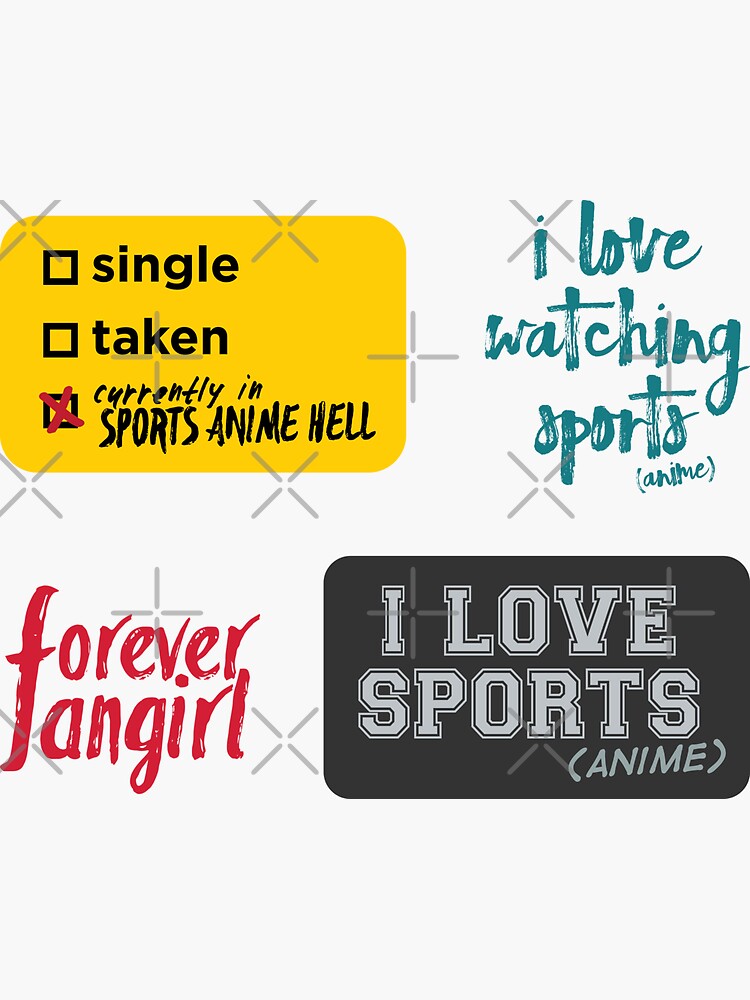 "Sports Anime Otaku Sticker Pack" Sticker for Sale by teeworthy | Redbubble